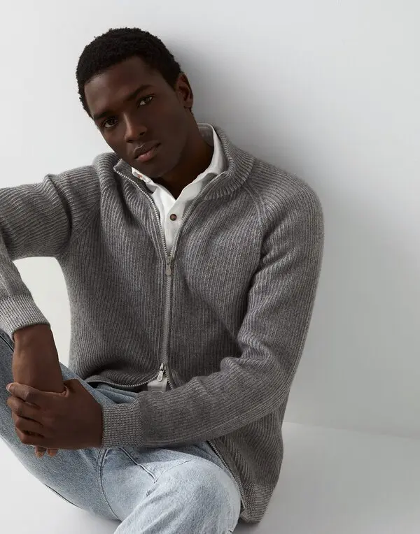 Brunello Cucinelli Zip-up Knitted Cashmere Jumper