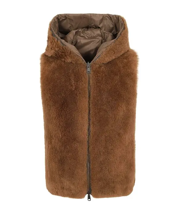 Brunello Cucinelli Hooded Padded Vest - Brown