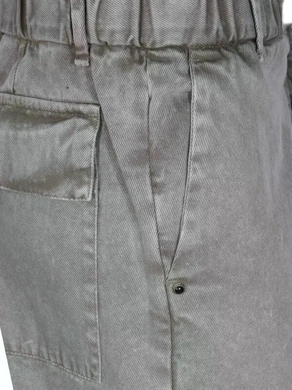WHITE SAND Belted Tapered Trousers