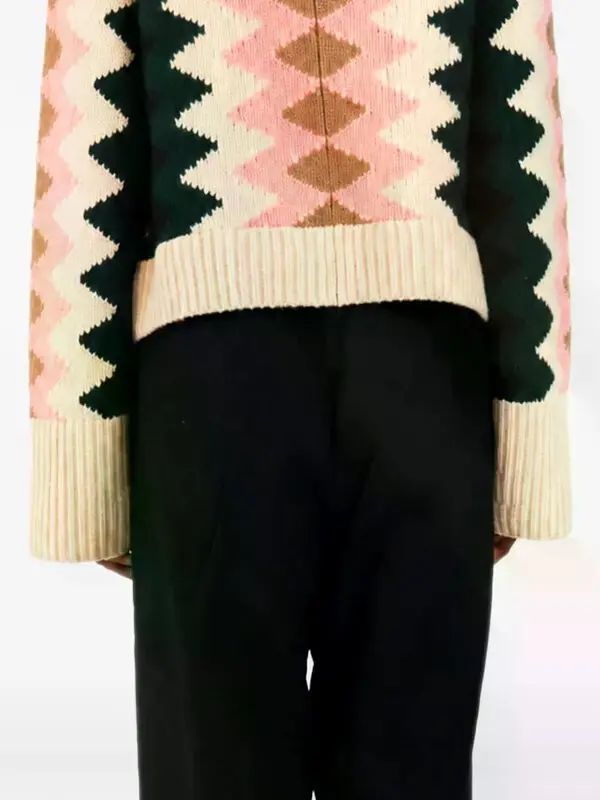 Khaite Lima Intarsia Zigzag Sweater