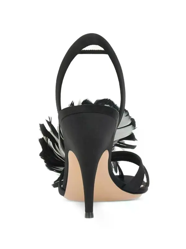 GIANVITO ROSSI Fenice Feather-embellished Sandals
