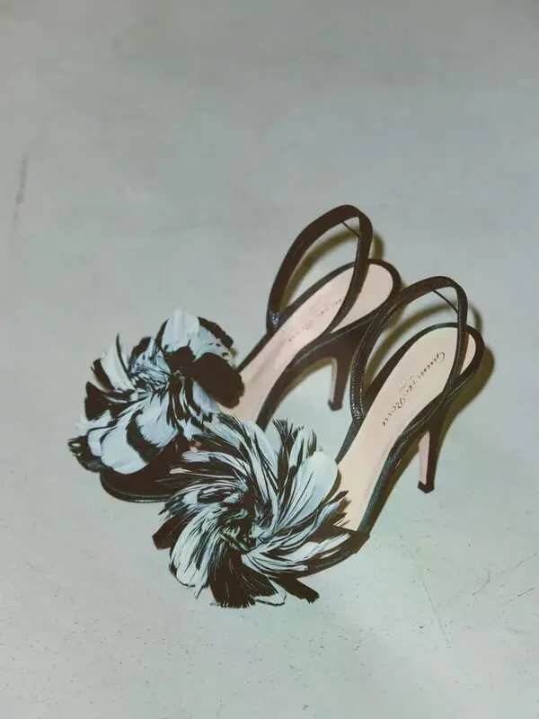 GIANVITO ROSSI Fenice Feather-embellished Sandals