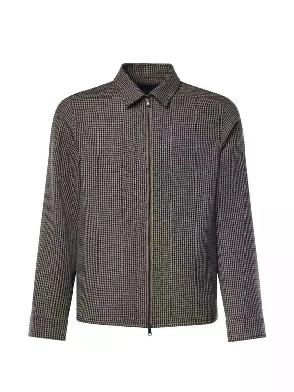 SANTANIELLO Houndstooth-pattern Zip-up Jacket