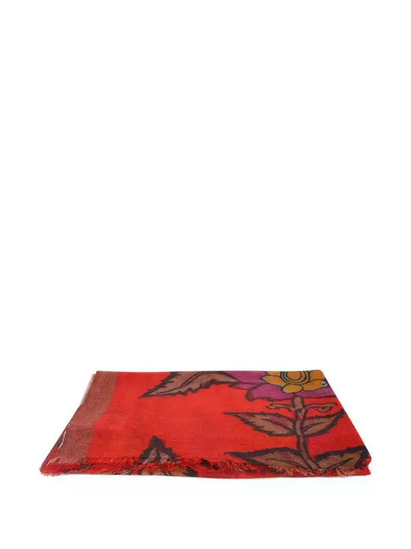 PHILIPPA 1970 Floral-print Fringed Scarf