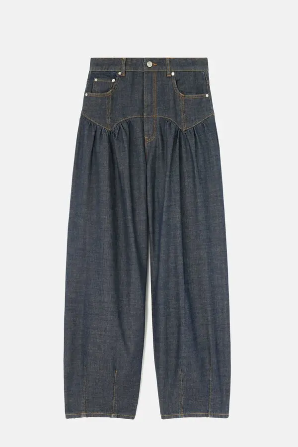 GANNI Jeans Corset In Denim Slub
