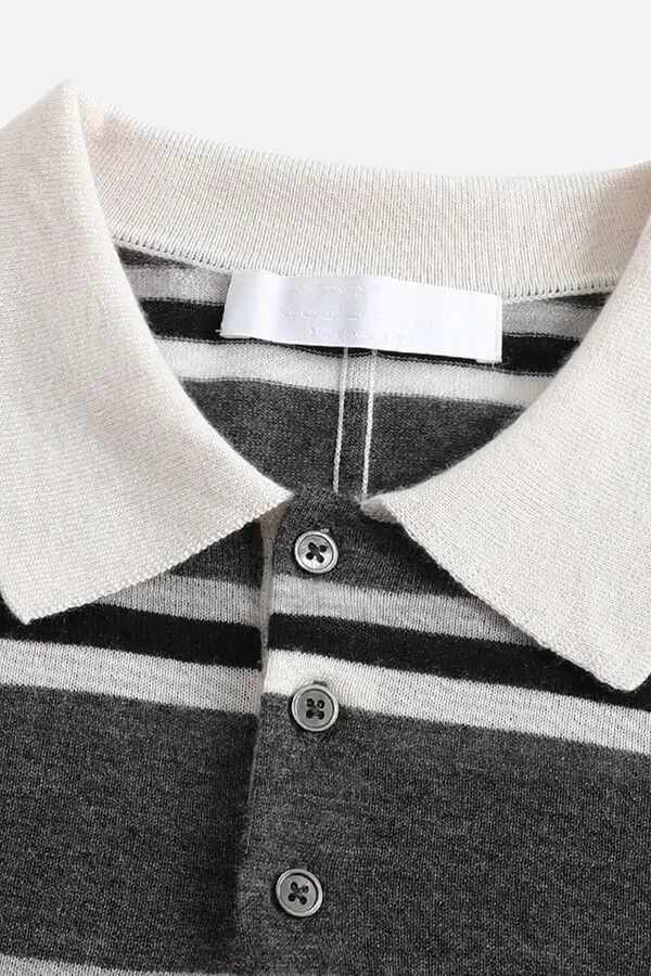 CUDDLEUP Polo A Righe A Maniche Lunghe