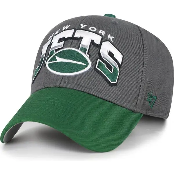 '47 New York Jets Split Block Mvp Adjustable Hat - Charcoal