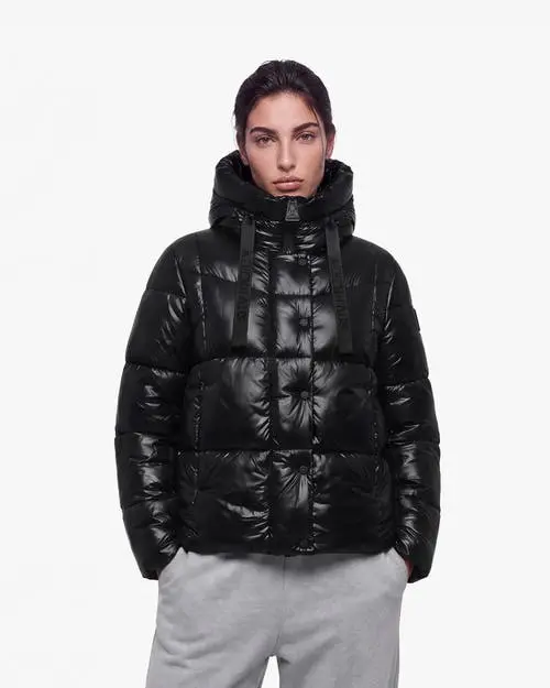 ALPENHAUS Corelle Short Puffer Jacket With Webbing Detailing - Black