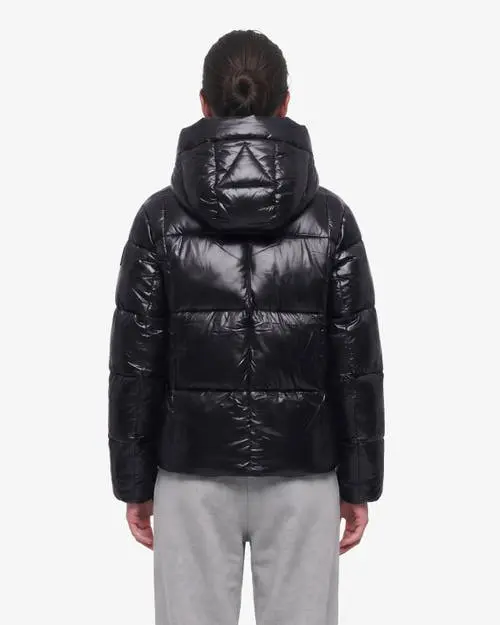 ALPENHAUS Corelle Short Puffer Jacket With Webbing Detailing - Black