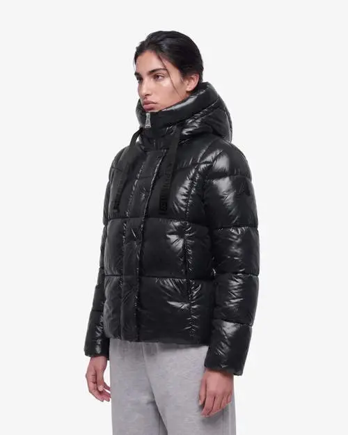 ALPENHAUS Corelle Short Puffer Jacket With Webbing Detailing - Black