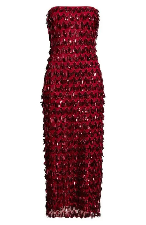Saylor Brynhild Sequin Strapless Midi Dress