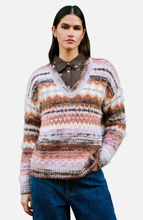 YUMI Fairisle Ralexed Boucle Jumper