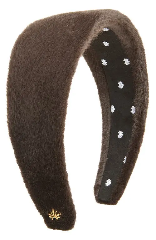 Lele Sadoughi Brigitte Faux Fur Headband - Walnut