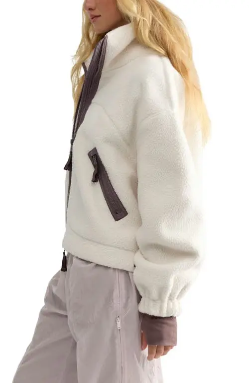 Free People Hit The Slopes Stand Collar Fleece Jacket