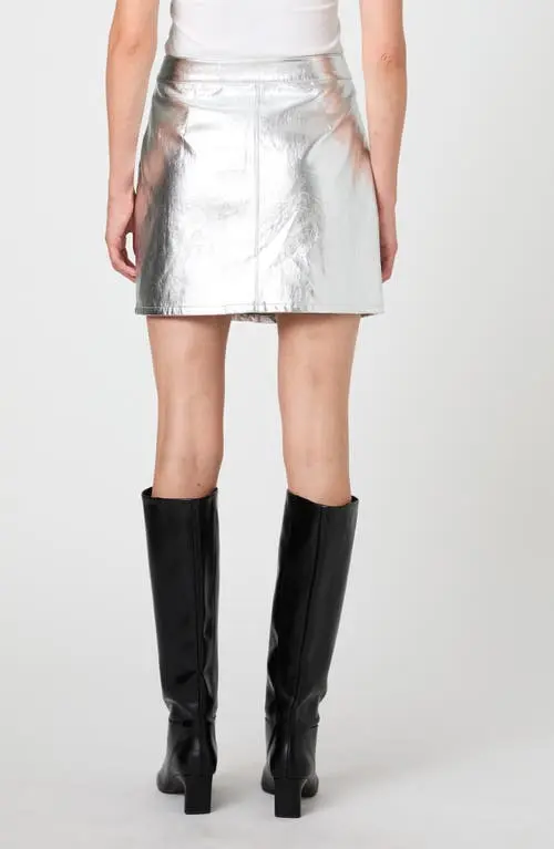 French Connection Mimi Metallic Faux Leather Miniskirt