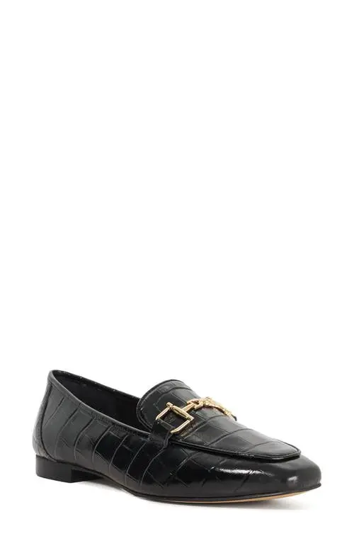 Dune London Grained Leather Loafer - Black
