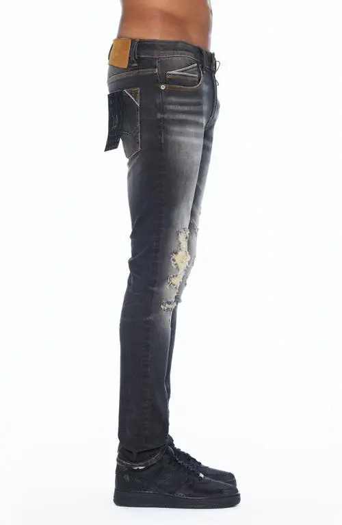 CULT OF INDIVIDUALITY Punk Super Skinny Fit Ripped Stretch Jeans - Bark