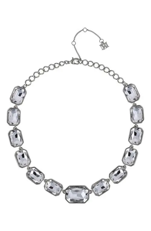 Badgley Mischka Stone Frontal Collar Necklace - Silver