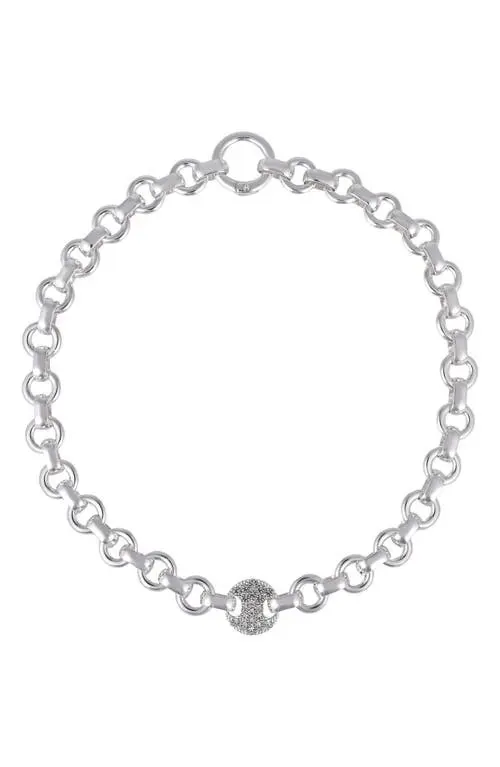 Badgley Mischka Round Link Chain Station Necklace