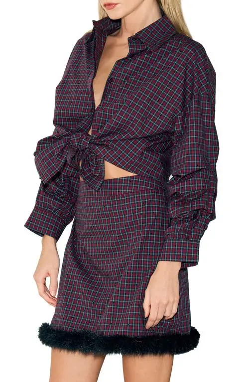 CIEBON Galli Embellished Plaid Shirt