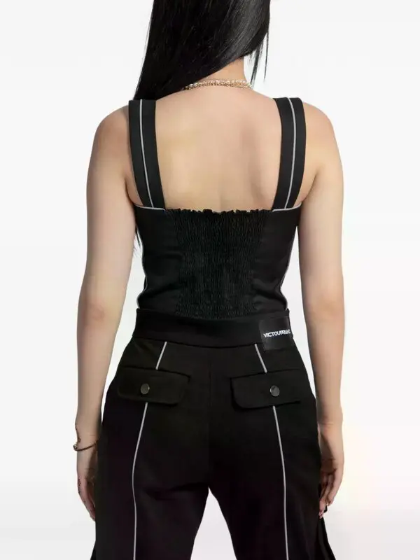 VICTOURRIAHZ Reflective-piping Wool Corset