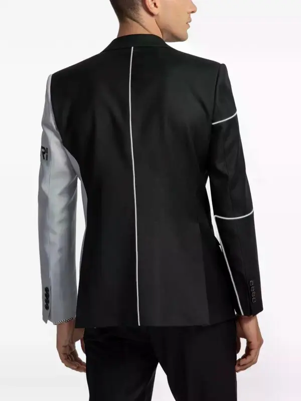 VICTOURRIAHZ Reflective-piping Wool Blazer