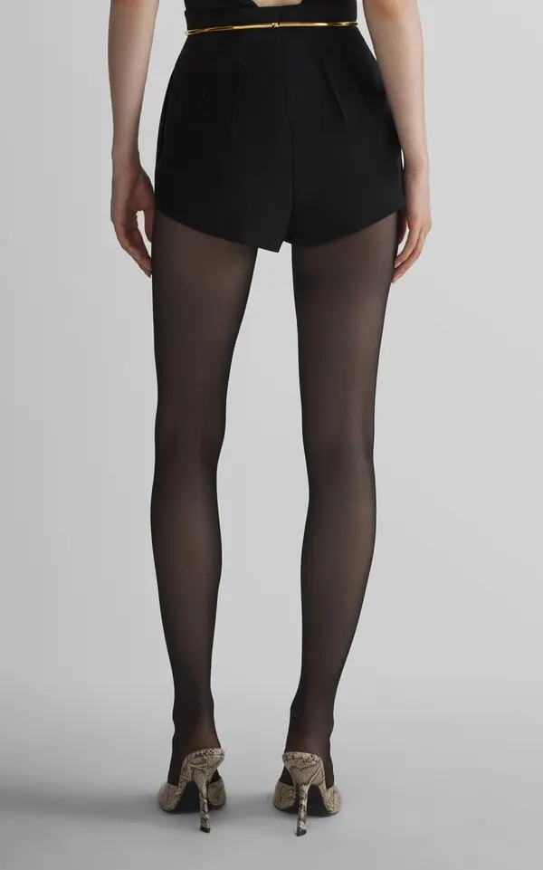 MUGLER High-rise Tropical-wool Mini Shorts