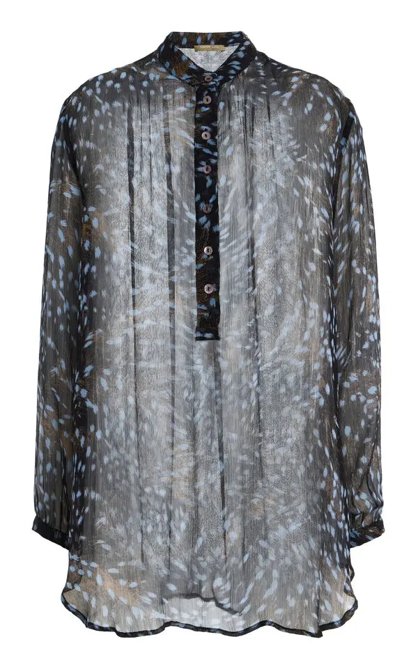 Chan Luu Printed Chiffon Blouse