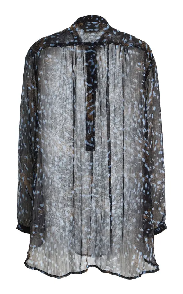 Chan Luu Printed Chiffon Blouse