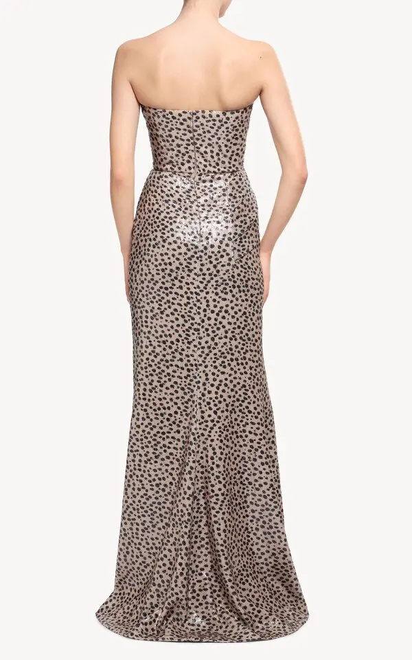 Elie Saab Cheetah Sequined Maxi Dress