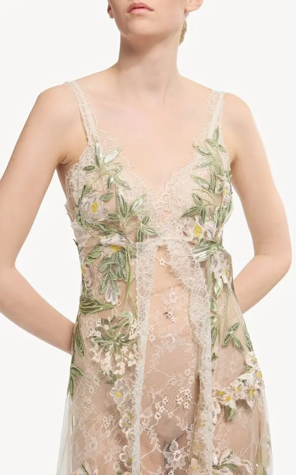 Elie Saab Embroidered Sequined Long Vest