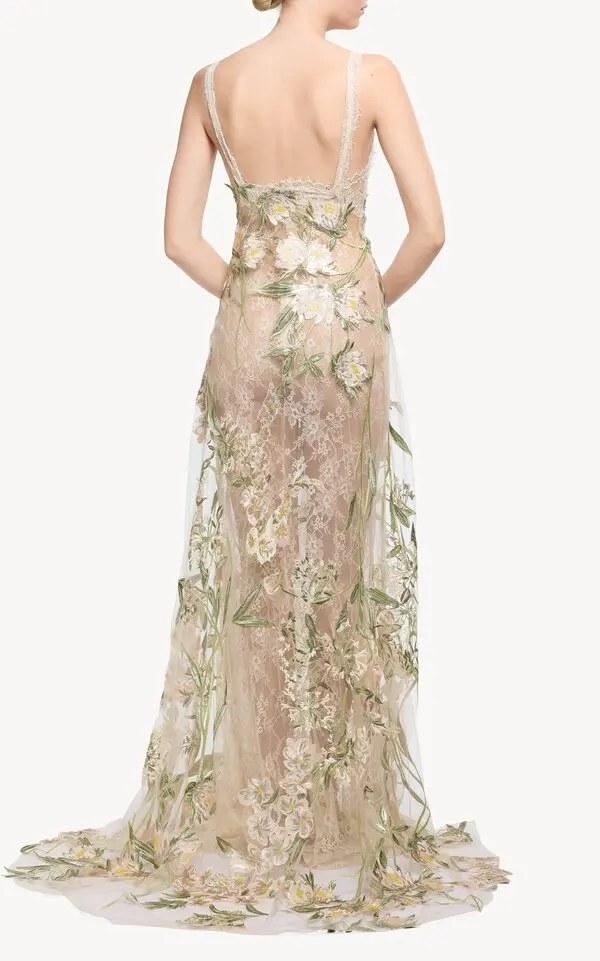 Elie Saab Embroidered Sequined Long Vest