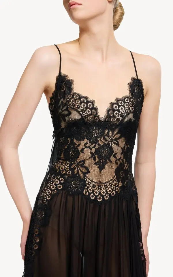 Elie Saab Lace Silk-blend Maxi Dress