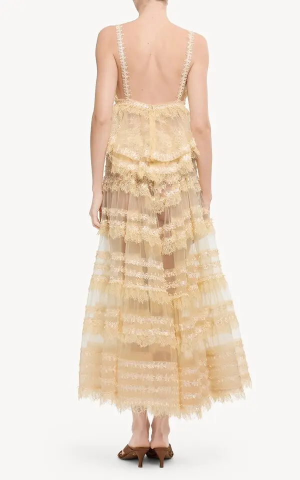 Elie Saab Cropped Embroidered Tulle Top