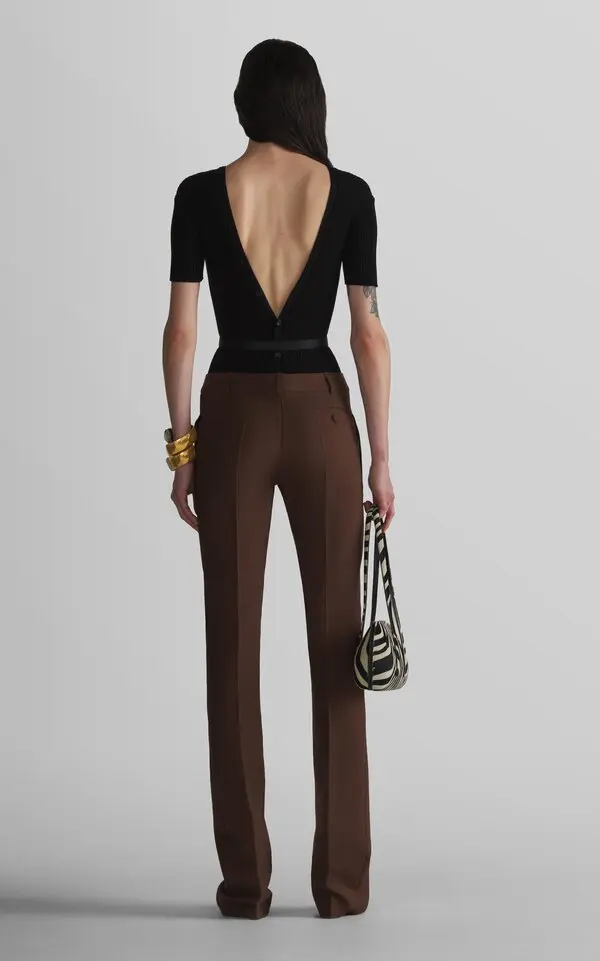 MUGLER Buttoned Knit Cotton Bodysuit