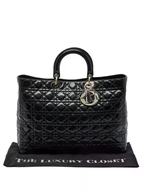 Dior 2010 Large Lady Cannage Tote Bag - Black