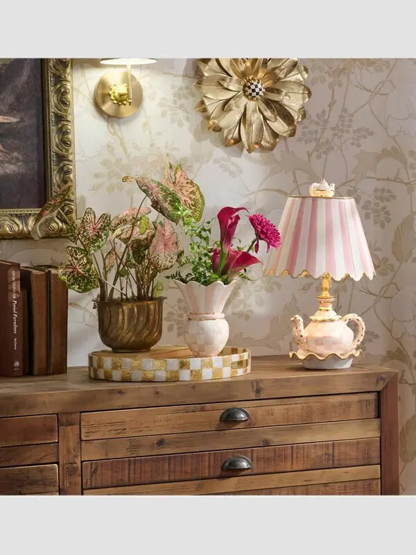 MACKENZIE-CHILDS Rosy Check Ceramic Vase