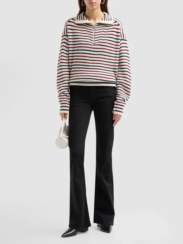 Rag & Bone Georgie Striped Wool Half-zip Sweater