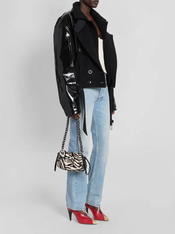 Isabel Marant Étoile Bolton Extra-small -print Calf Hair & Leather Shoulder Bag