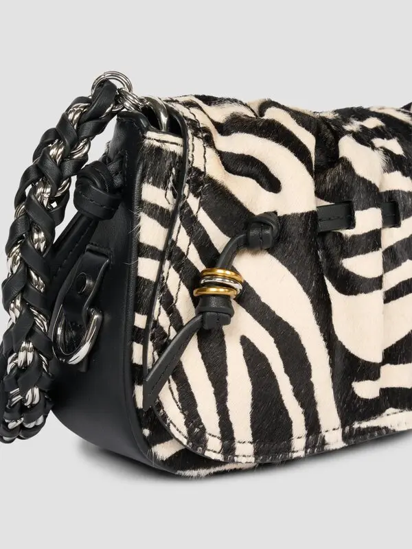 Isabel Marant Étoile Bolton Extra-small -print Calf Hair & Leather Shoulder Bag