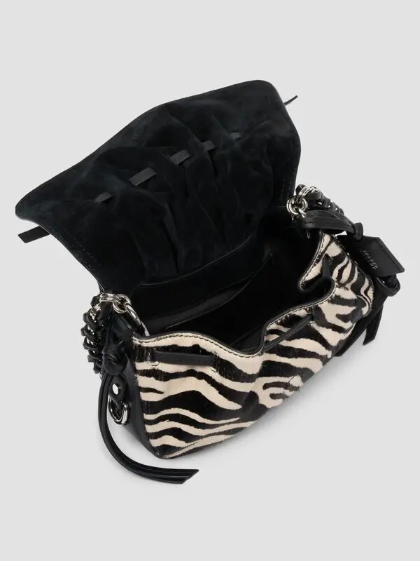 Isabel Marant Étoile Bolton Extra-small -print Calf Hair & Leather Shoulder Bag