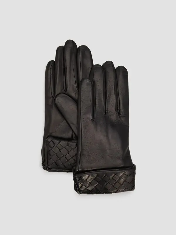 CAROLYN ROWAN ACCESSORIES Quilted-cuff Leather Gloves