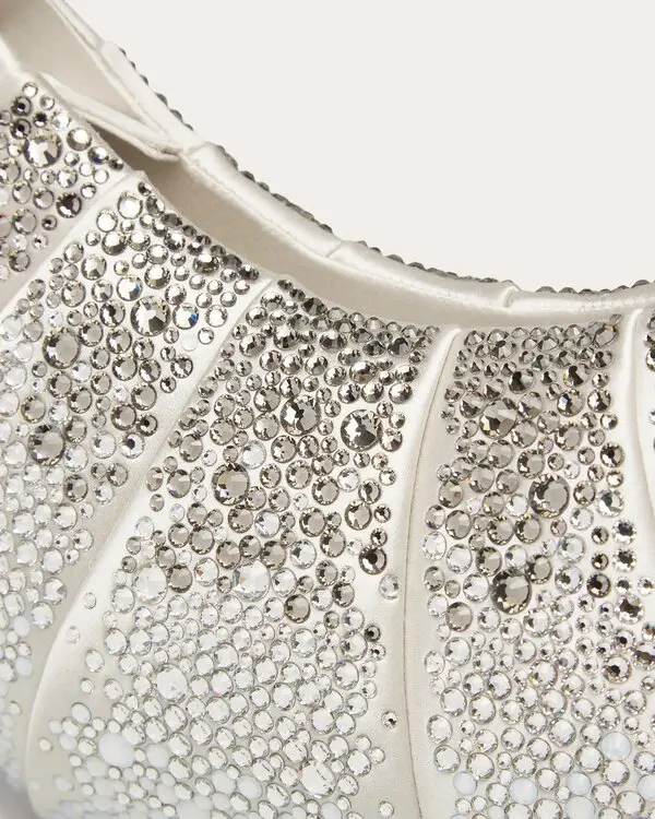 Rodo Croissant Satin Crystal Handbag