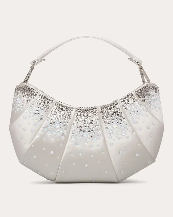 Rodo Croissant Satin Crystal Handbag