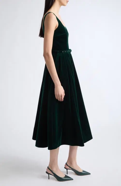 EMILIA WICKSTEAD Eagle Belted Velvet Dress