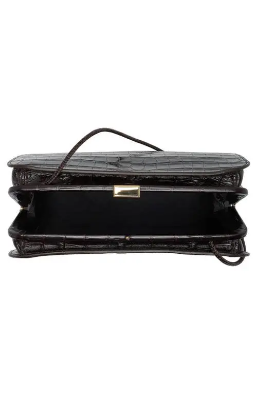 LOEFFLER RANDALL Zella Croc Embossed Leather Shoulder Bag