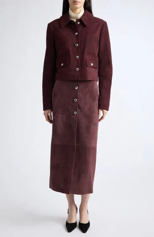 Altuzarra Astley Suede Jacket - Deep Cherry