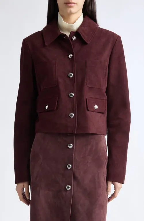 Altuzarra Astley Suede Jacket - Deep Cherry