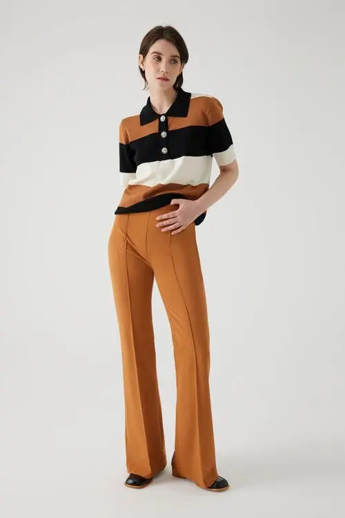 EXQUISE Angelina Pants Pleated Cut Pants