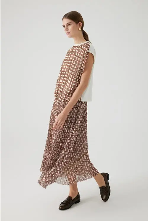 EXQUISE Alana Basket Weave Patterned Blouse